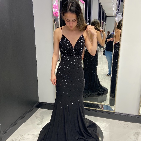 Jovani | Dresses | Jovani Black Gem Prom Dress | Poshmark